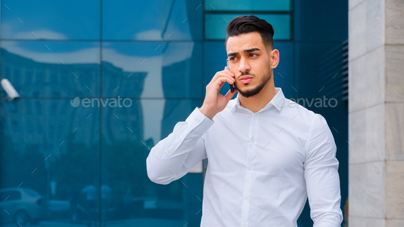 Successful arabic business man hispanic spaniard boss leader ...