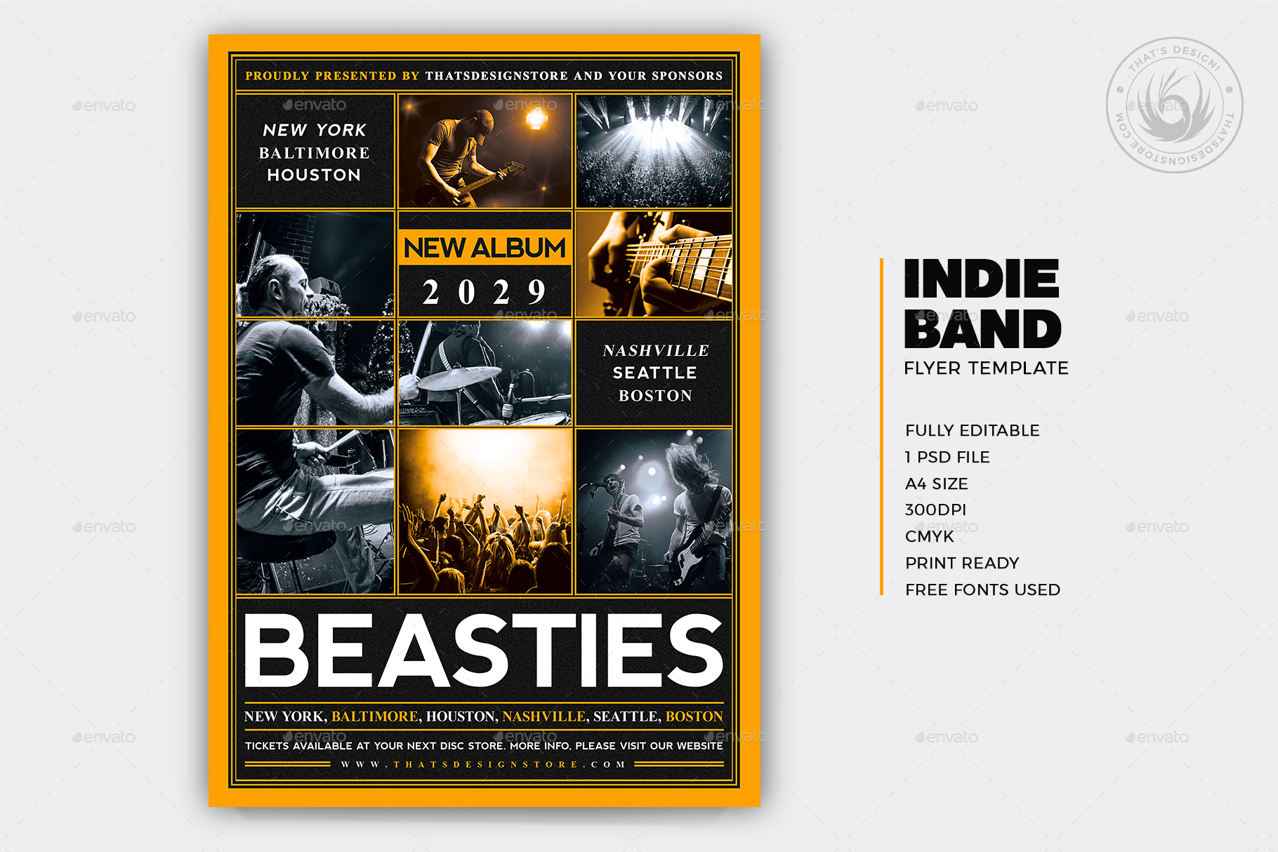 Indie Band Flyer Template V3, Print Templates | GraphicRiver