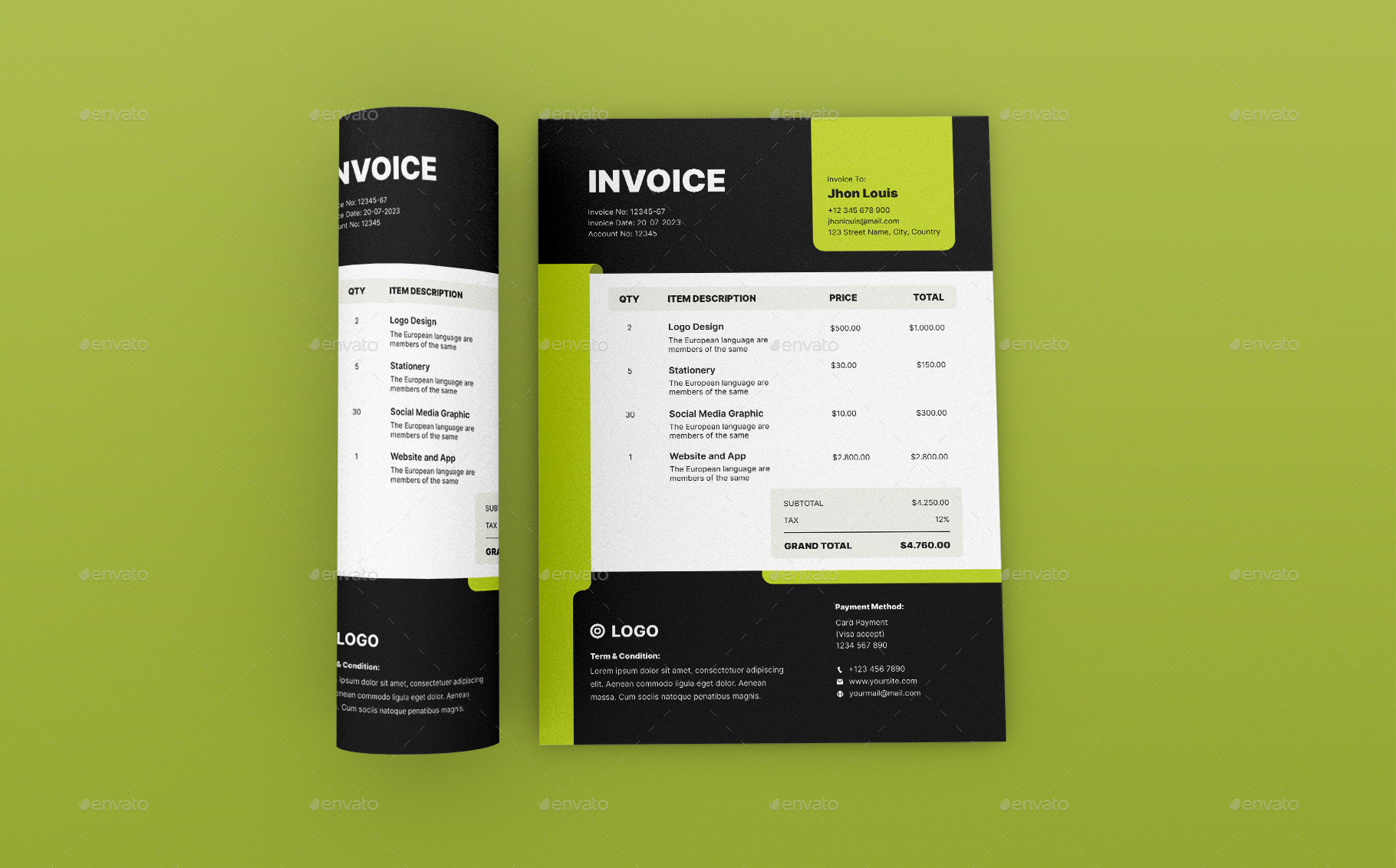 Modern Business Invoice Template, Print Templates | GraphicRiver