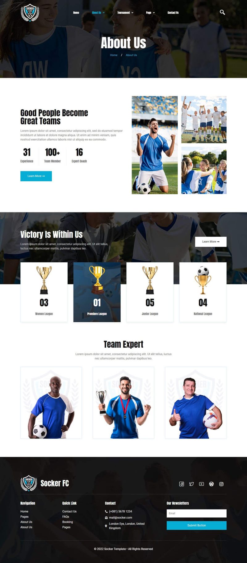 Socker - Football Team & Sports Club Elementor Template Kit by Kitpro