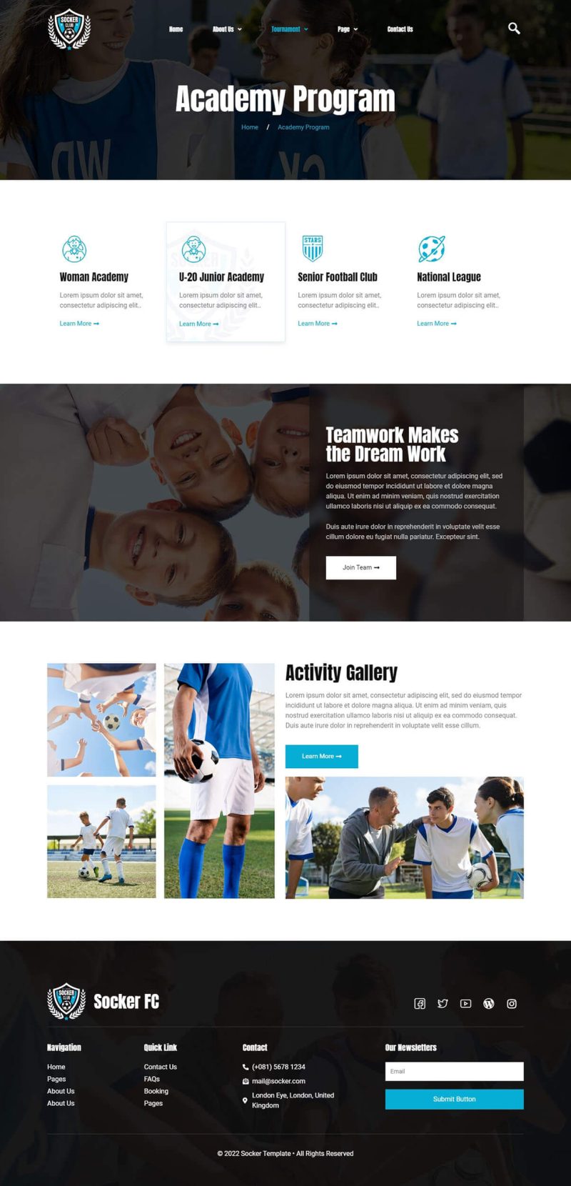 Socker - Football Team & Sports Club Elementor Template Kit by Kitpro