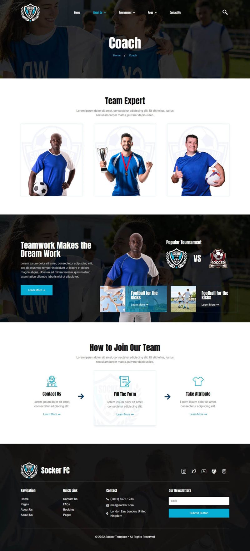 Socker - Football Team & Sports Club Elementor Template Kit by Kitpro