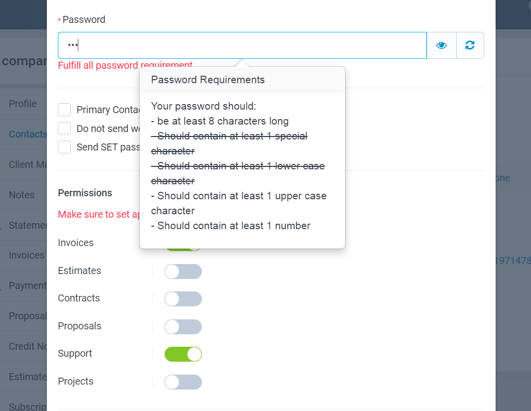 Add-on Password Validation Module for Perfex CRM by sejalinfotech ...