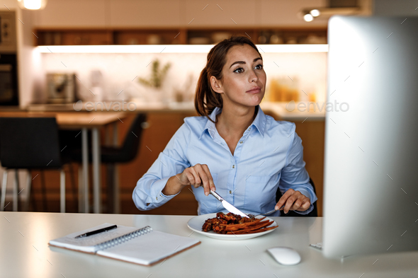 Using modern technology, looking hungry. Stock Photo by bnenin | PhotoDune