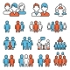 Human Group and Business People Icons Set by In-Finity | GraphicRiver