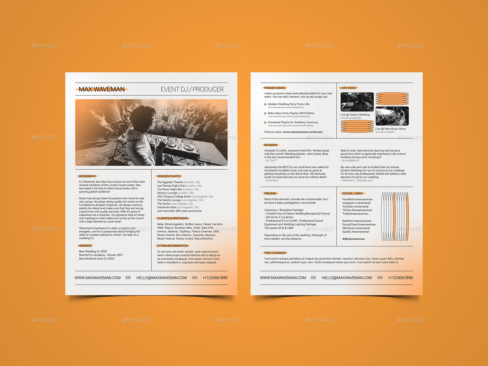 Event DJ Press Kit Template, Print Templates | GraphicRiver