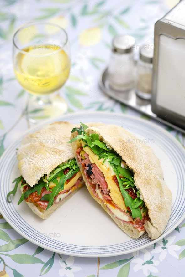 Puccia( a sandwich made of pizza dough), Italian Puglia food Stock ...