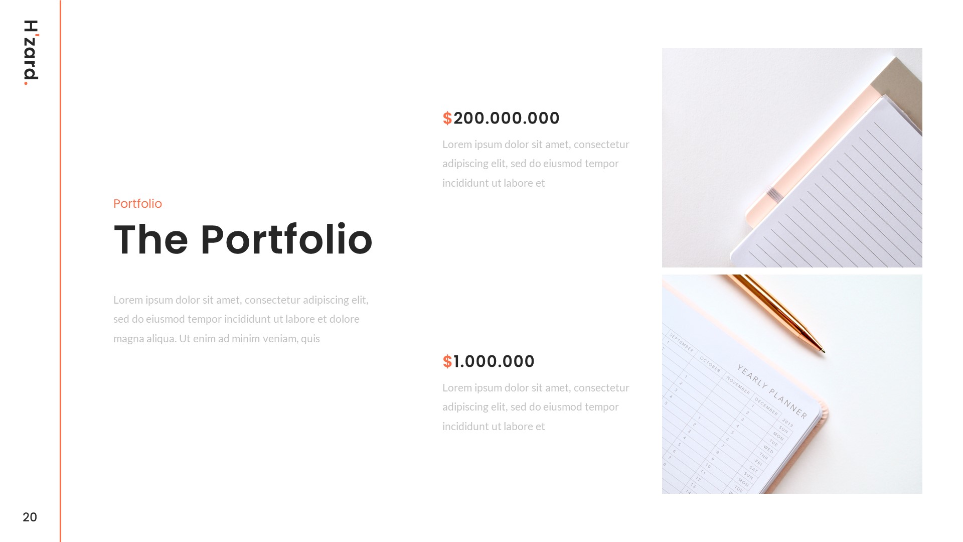 H'zard - Company Profile Google Slides Template, Presentation Templates