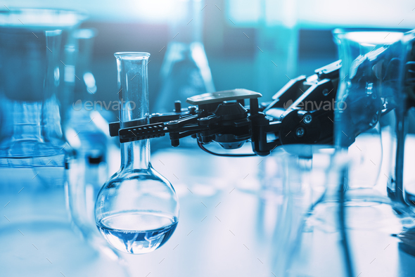 A Robot in a chemical laboratory assists humans in the most dangerous ...