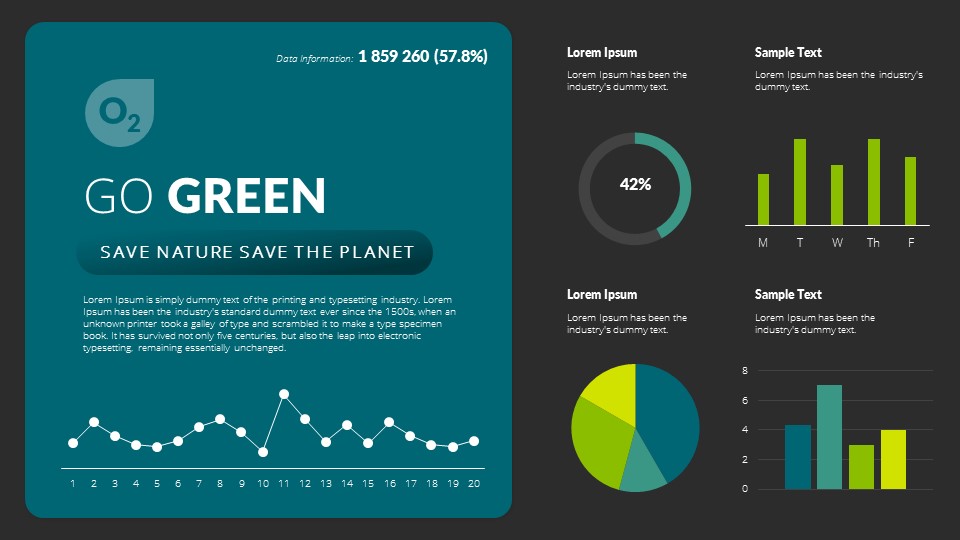 Green Dashboards PowerPoint Presentation Template, Presentation Templates