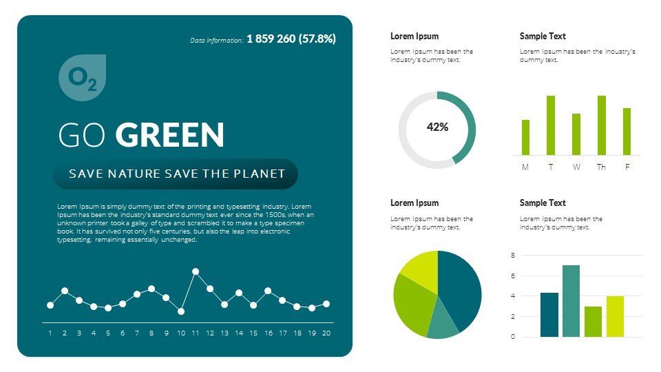 Green Dashboards PowerPoint Presentation Template, Presentation Templates