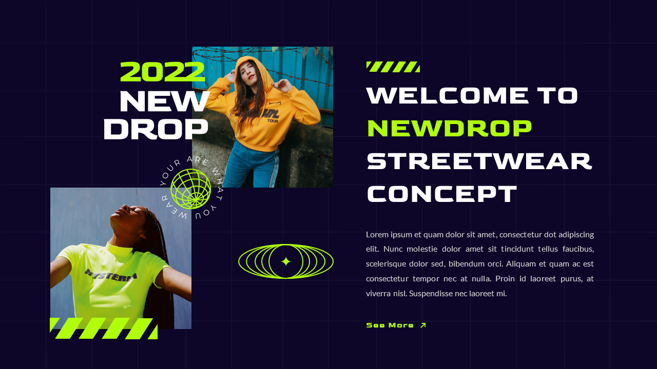 Newdrop – Streetwear Concept Powerpoint Template, Presentation Templates