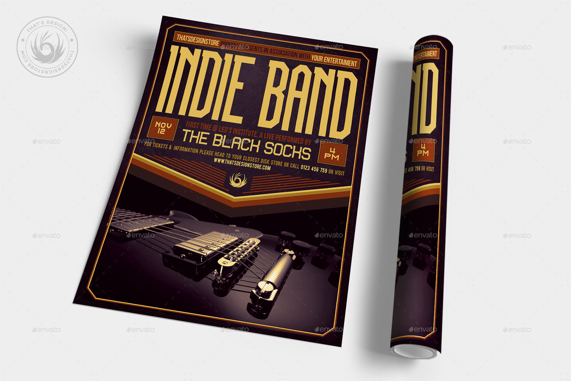 Indie Band Flyer Template V4, Print Templates | GraphicRiver