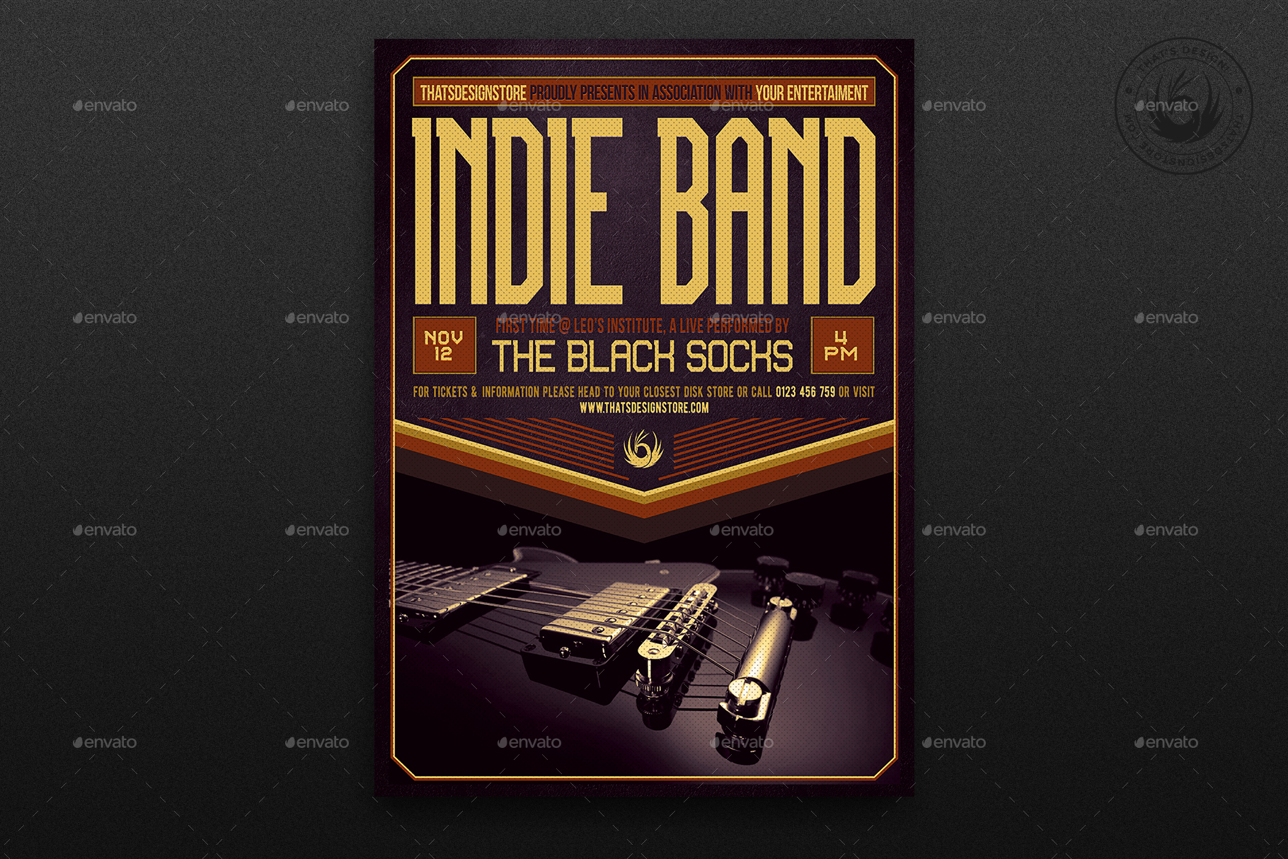Indie Band Flyer Template V4, Print Templates | GraphicRiver