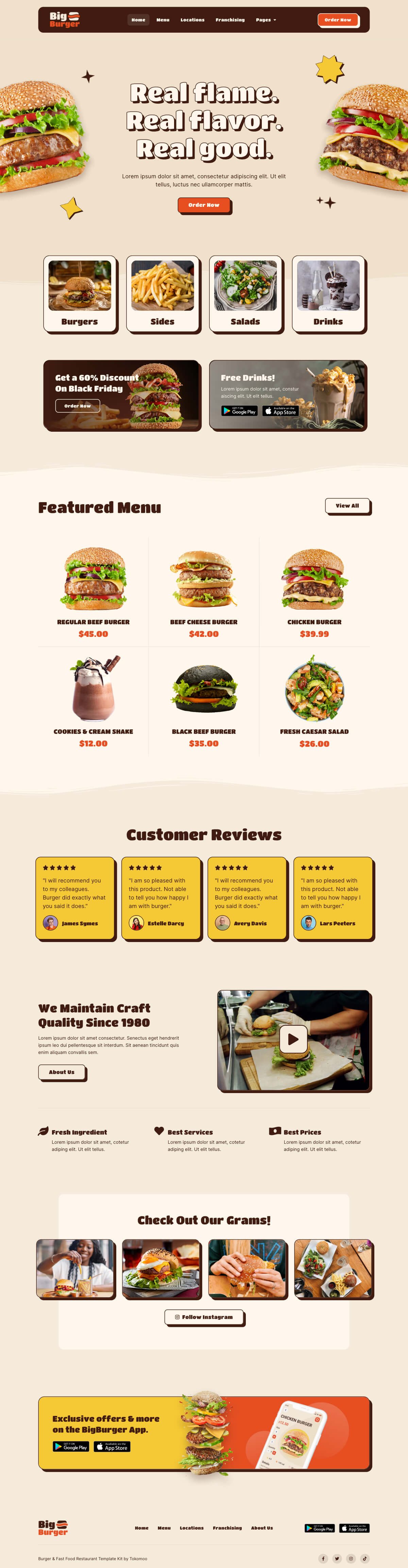 BigBurger - Burger & Fast Food Restaurant Elementor Template Kit by tokomoo