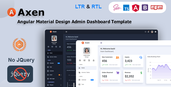 Axen - Angular 15+ Material Design Admin Dashboard Template by redstartheme