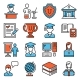 Students College Education Icons Set on White, Vectors | GraphicRiver
