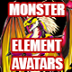 Monsters Element Avatars, Game Assets | GraphicRiver