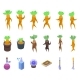 Mandrake Icons Set Isometric Vector, Vectors | GraphicRiver