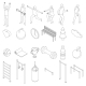Outdoor Fitness Icons Set Vector Outline, Vectors | GraphicRiver