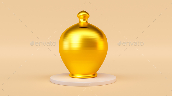 Indian golden money saving box called Gullak Stock Photo by wirestock