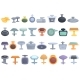Cufflinks Icons Set Cartoon Vector, Vectors | GraphicRiver