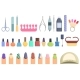 Nail Service Icons Set Cartoon Vector, Vectors | GraphicRiver