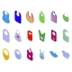 Bib Icons Set Isometric Vector, Vectors | GraphicRiver