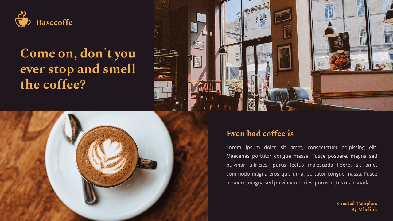 Basecoffe - Coffe & Cafe Shop Powerpoint Template, Presentation Templates