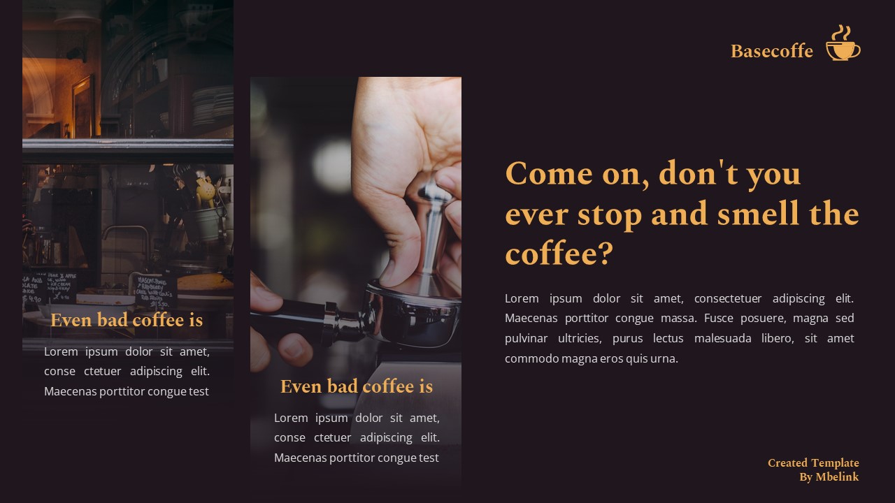 Basecoffe - Coffe & Cafe Shop Powerpoint Template, Presentation Templates