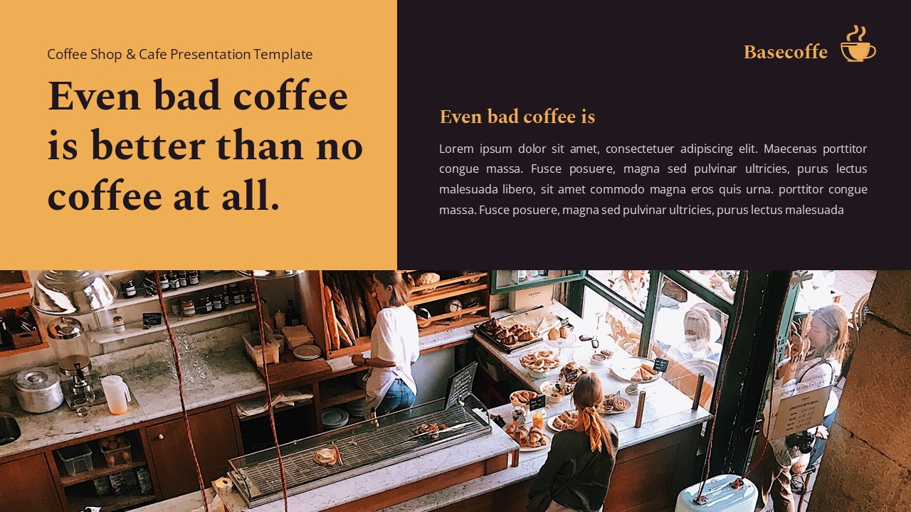Basecoffe - Coffe & Cafe Shop Keynote Template, Presentation Templates