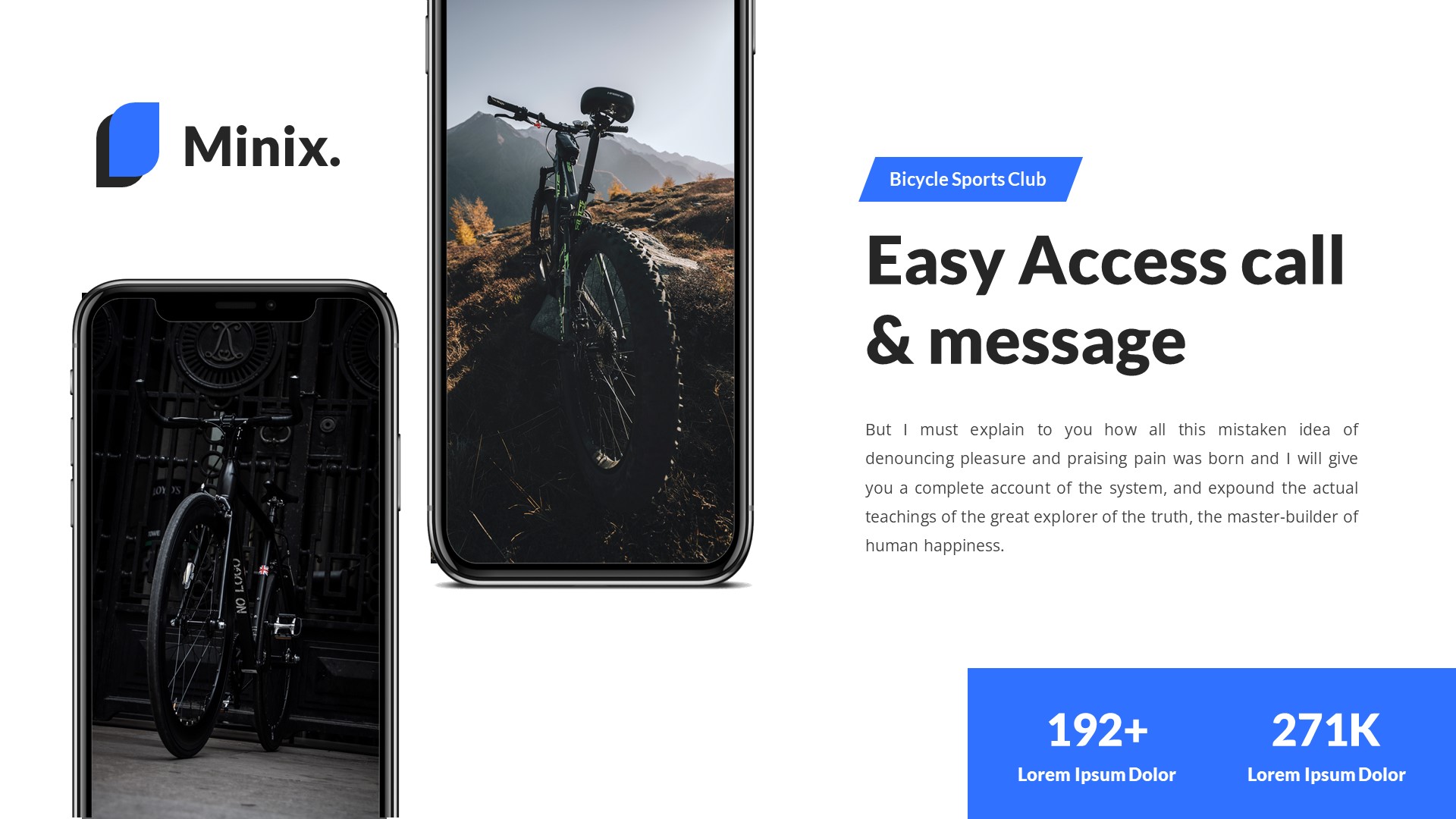 Minix - Bicycle Sports Club Powerpoint Template, Presentation Templates