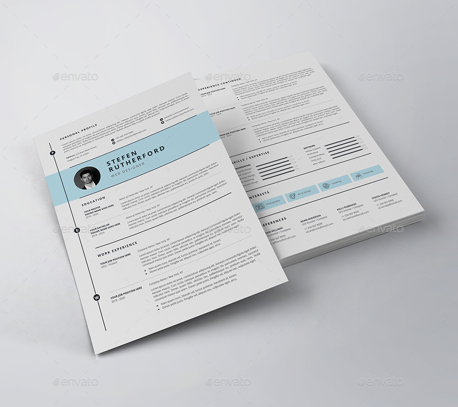Resume/CV (2 Page), Print Templates | GraphicRiver