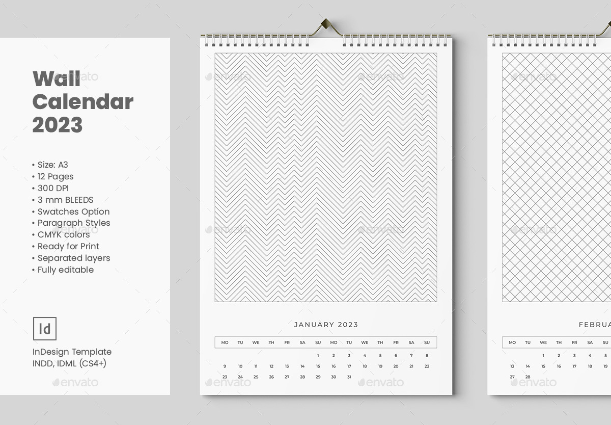 Wall Calendar 2023, Print Templates | GraphicRiver
