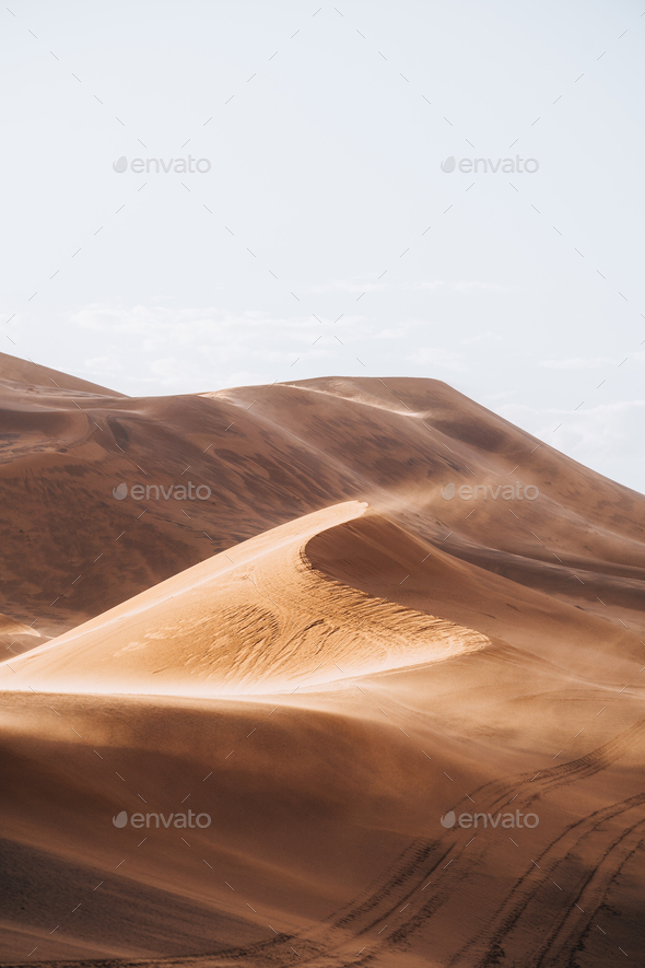 Sand texture in Morocco Sahara Merzouga Desert portrait oriented Stock ...