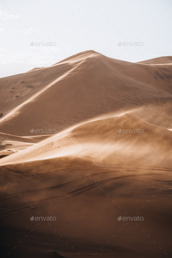 Sand texture in Morocco Sahara Merzouga Desert portrait oriented Stock ...