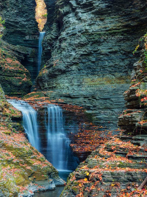 Waterfalls in Watkins Glen State Park Stock Photo by AndriyPhotography