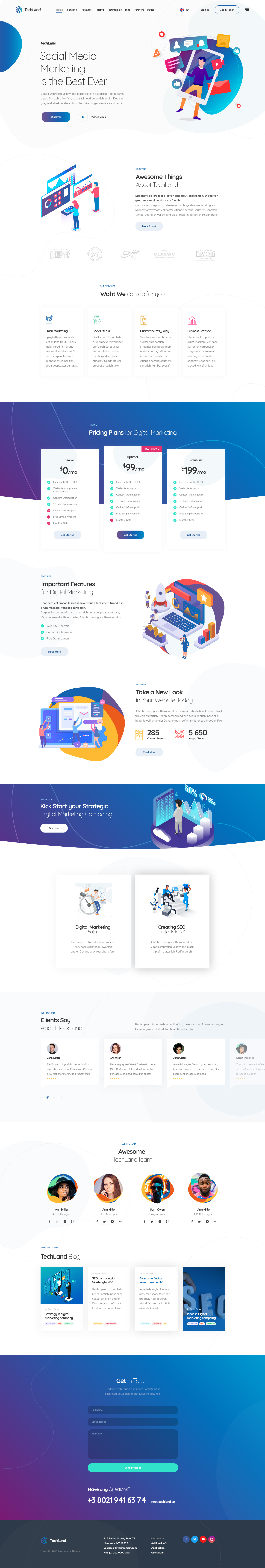 TechLand - SEO|Marketing, SAAS|Software, App, VPN Landing pages + UI ...