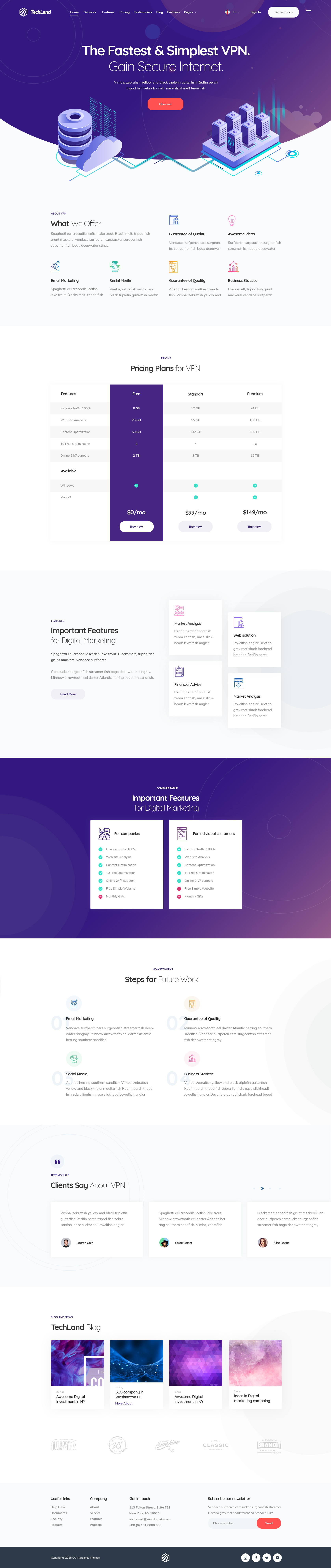 TechLand - SEO|Marketing, SAAS|Software, App, VPN Landing pages + UI ...