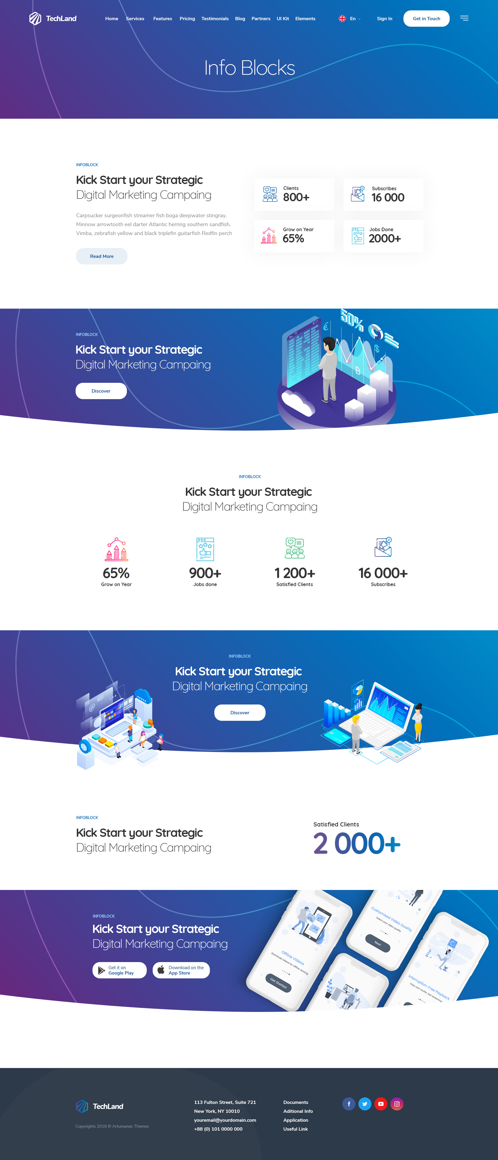 TechLand - SEO|Marketing, SAAS|Software, App, VPN Landing pages + UI ...