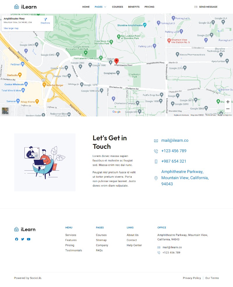 iLearn - Online Education Course Elementor Template Kit by sociolib