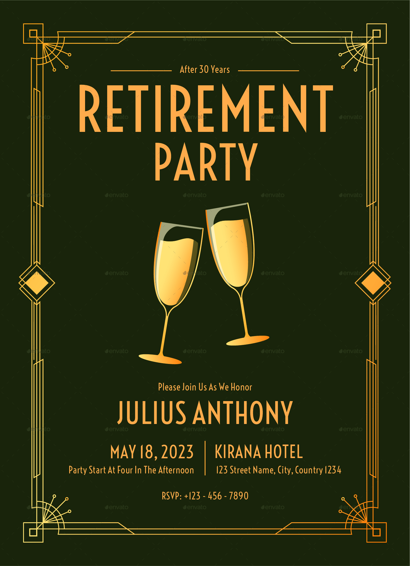 Elegant Retirement Party Invitation, Print Templates | GraphicRiver
