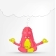 Funny Monster - Yoga, Vectors | GraphicRiver