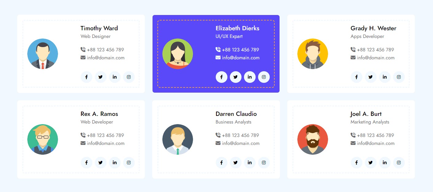 TeamCard | Bootstrap Team Member Layout by onushorit | CodeCanyon