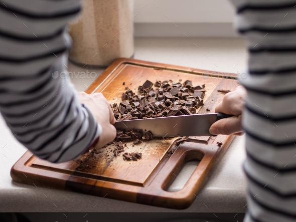 cutting chocolate into cookies Stock Photo by tom3cky | PhotoDune