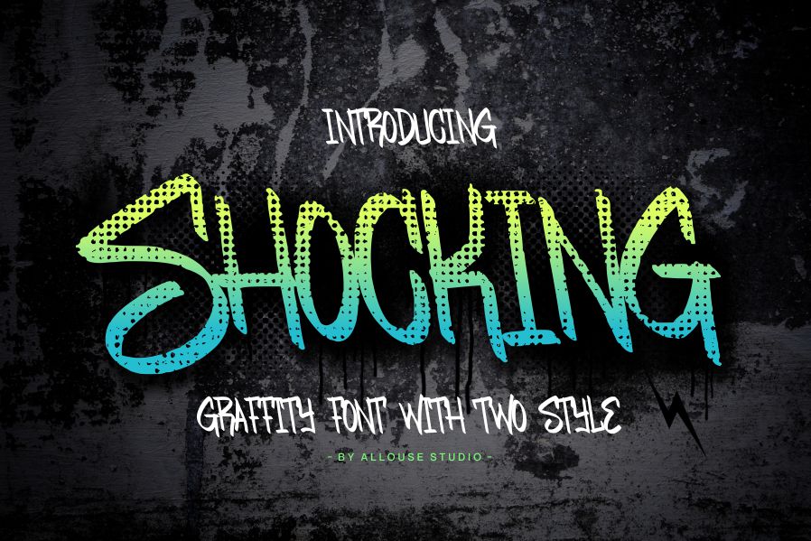 Shocking A Graffiti Font With Two Styles, Fonts | GraphicRiver