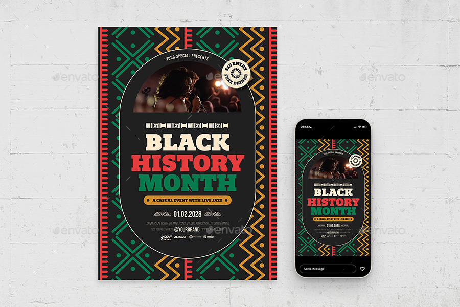 Black History Month Flyer Template, Print Templates | GraphicRiver