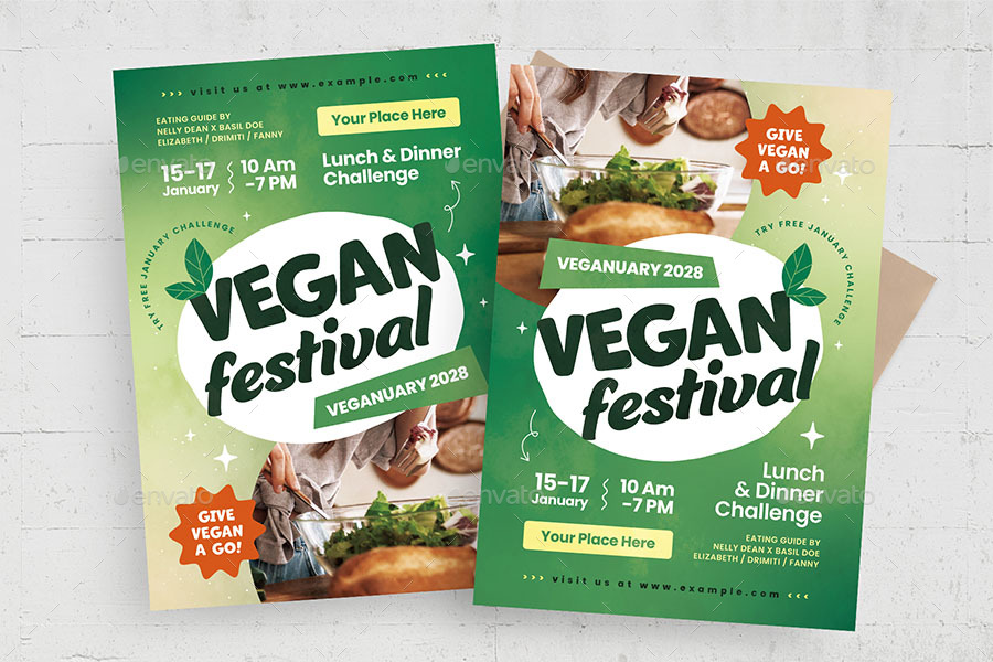 Vegan Flyer Template, Print Templates | GraphicRiver