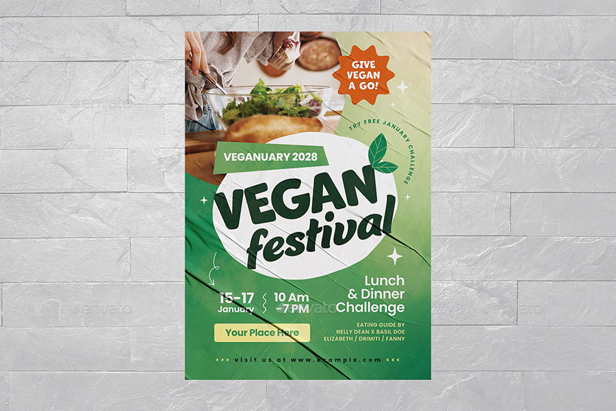 Vegan Flyer Template, Print Templates | GraphicRiver