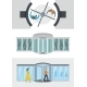 Revolving Door Banner Concept Set Flat Style, Vectors | GraphicRiver